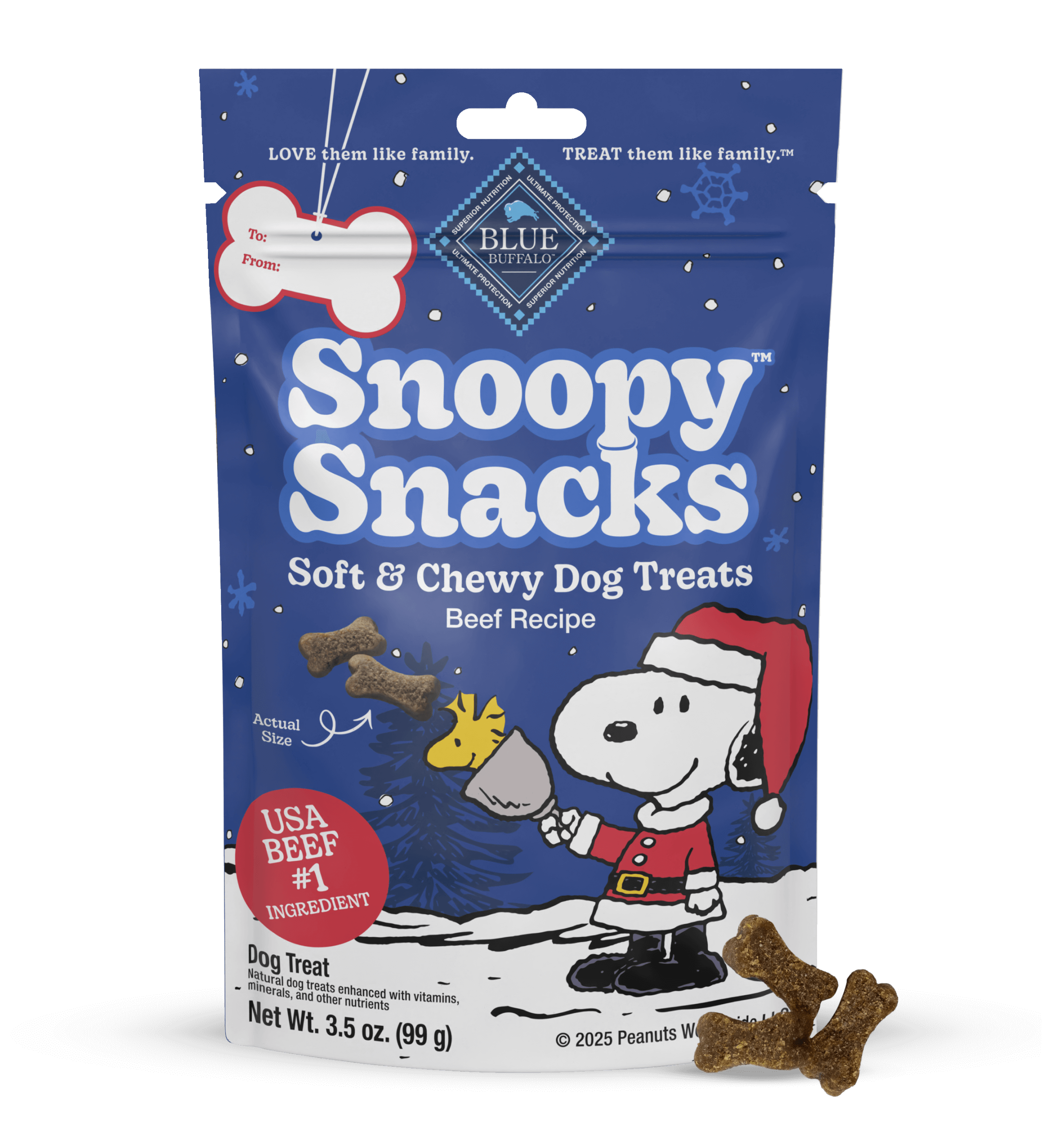 BLUE Snoopy Snacks Soft & Chewy Dog Treats | Beef Recipe