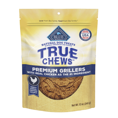BLUE True Chews Premium Grillers Dog Treats - Made with Real Chicken